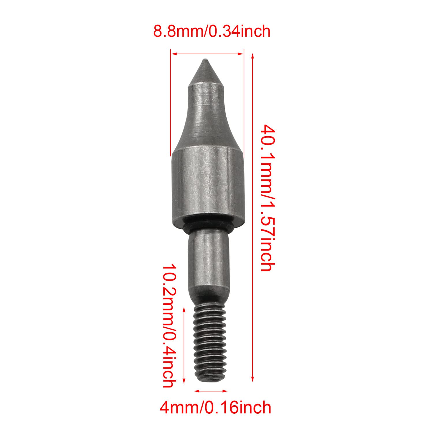ZRM&E 125 Grain Field Point 12PCS 8.8mm 125gr Stainless Steel Archery Arrow Head Tips for Bow and Arrow Target Practice, Screw-in Bullet Points, Crossbow Arrow Tip, Easy Out Field Tip