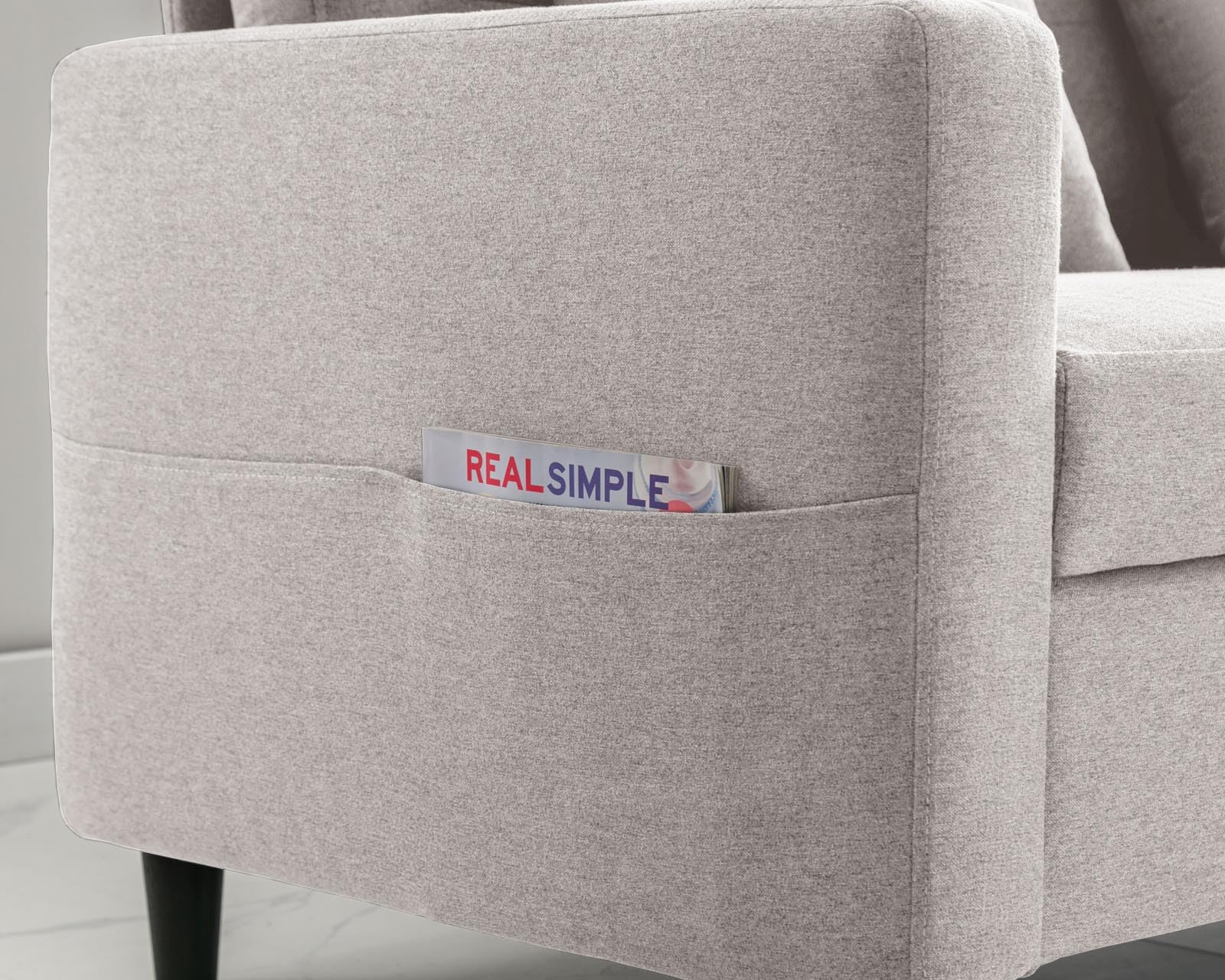ZAFLY Folding Sofa Bed, Convertible Sectional Sleeper Sofa with Storage Chaise, 91 Inch Pull Out Couch, L-Shape Sofa Couch, Linen Upholstered 2 in 1 Sofa Bed for Living Room Office Apartment - Beige
