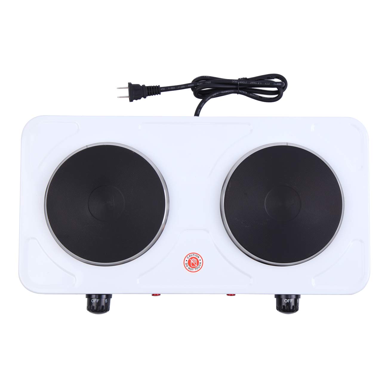 XuanYue Portable Electric Double Buffet Burner 2000W Portable Countertop Stove Heater with Temperature Control for Fast Cooking at Home,in Office,Buffet,Small Apartment