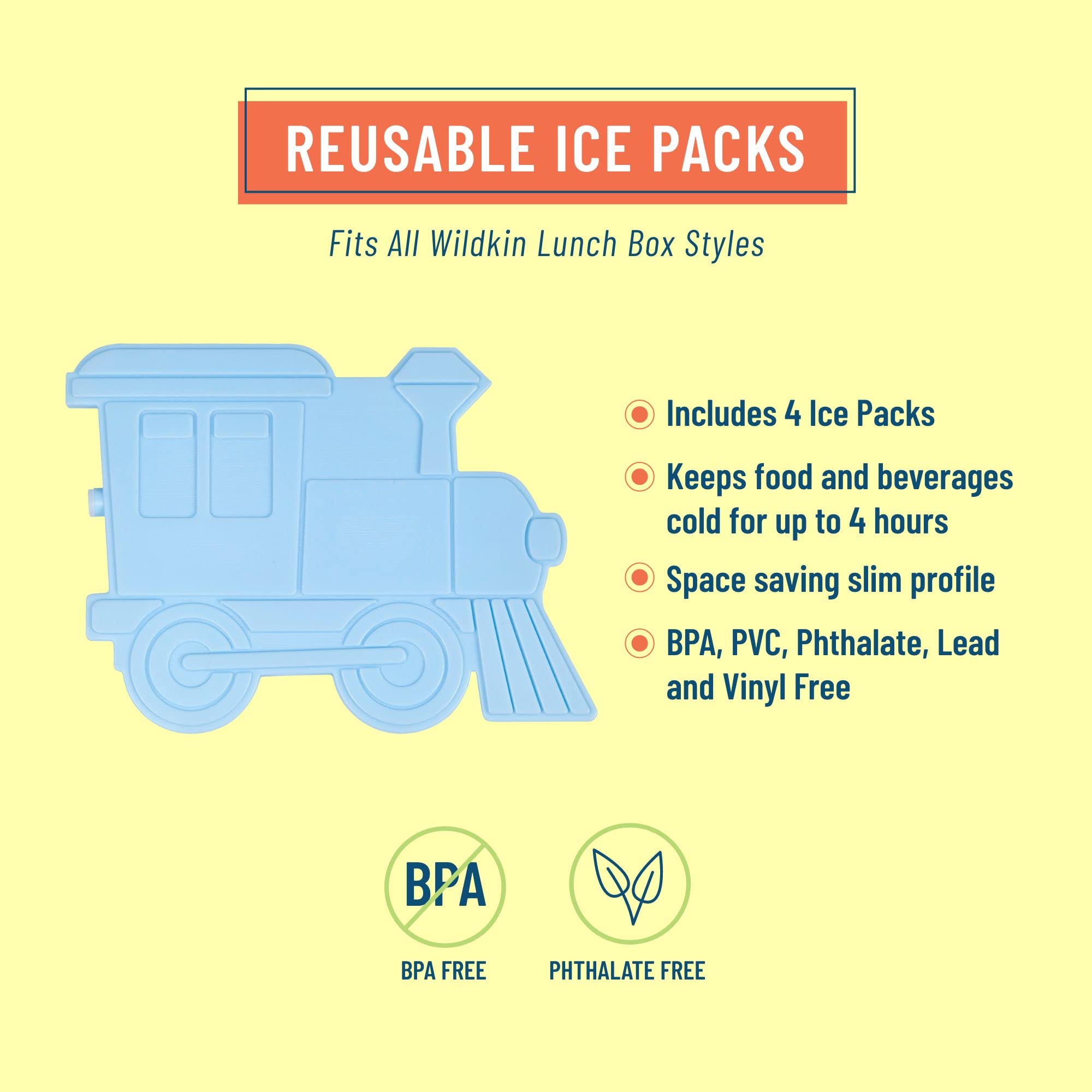 Wildkin Clip-In Lunch Box and Nesting Snack Container Bundle with Ice Pack and 16 Oz Water Bottle: Your Complete Mealtime Companion (Trains, Planes & Trucks)