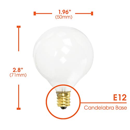 Xtricity 60W Incandescent Soft White G16.5 Globe Light Bulb, 550 Lumens, E12 Candelabra Base, Dimmable, 130V, (6 Pack)