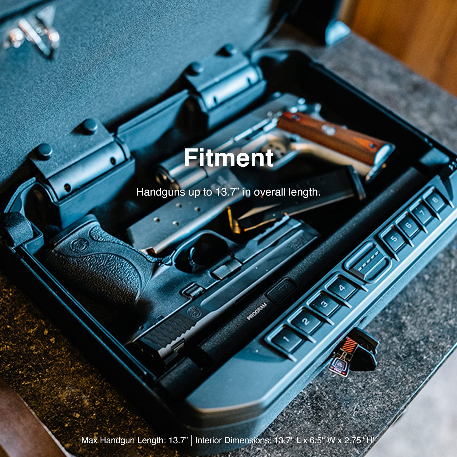 VAULTEK VT Full-Size Handgun Bluetooth Smart Safe Multiple Pistol Safe with Auto-Open Lid and Rechargeable Battery (Non-Biometric) (Bluetooth)