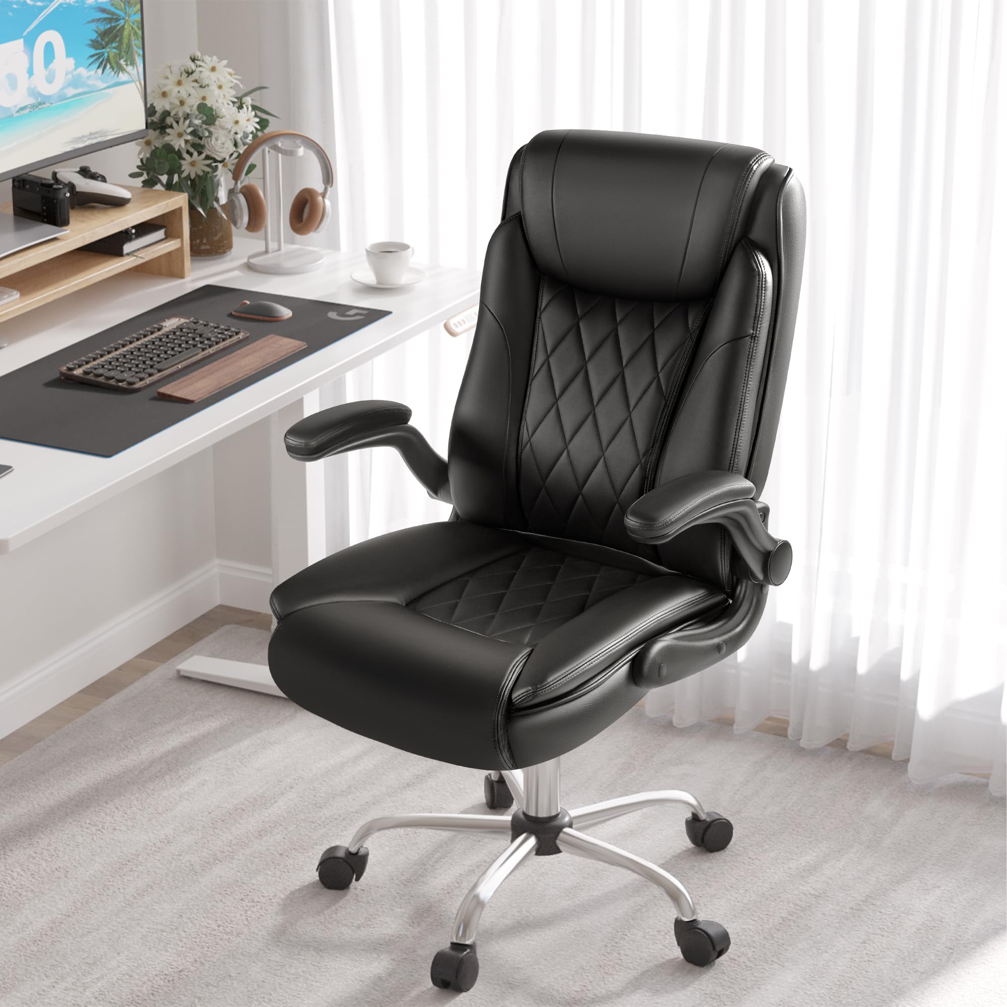 Shahoo Gaming Chair with Footrest and Massage Fuction Lumbar Support, 360°Swivel and Height Adjustable Seat with Headrest for Office or Bedroom, Study Room, Red2