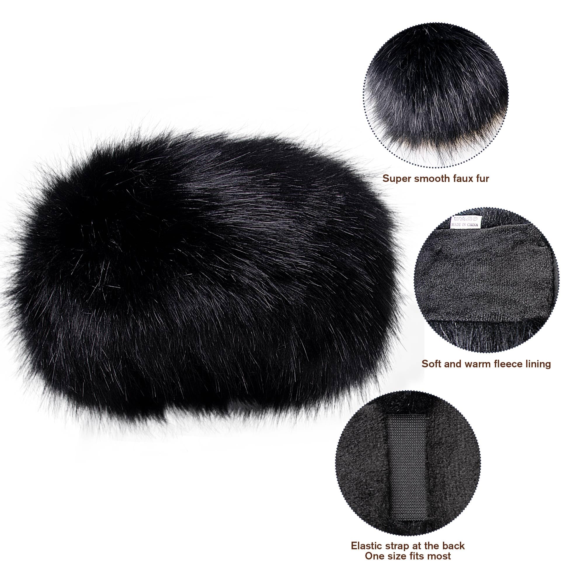 Yetagoo Faux Fur Headband for Women Winter Earwarmer Earmuff Hat Ski