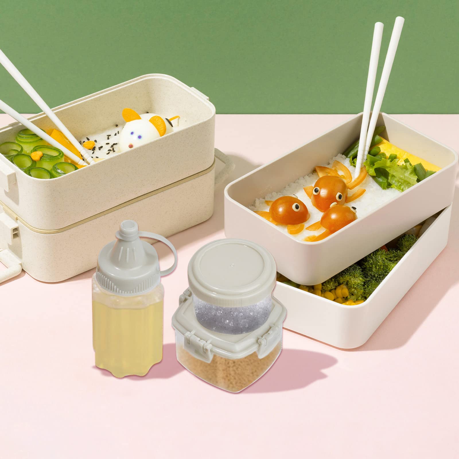 ZIIVARD 4 Pieces Mini Condiment Squeeze Bottles Bento Box Plastic Tomato Ketchup Bottle Squirt Honey Salad Dressing Container,8 x 3.2cm