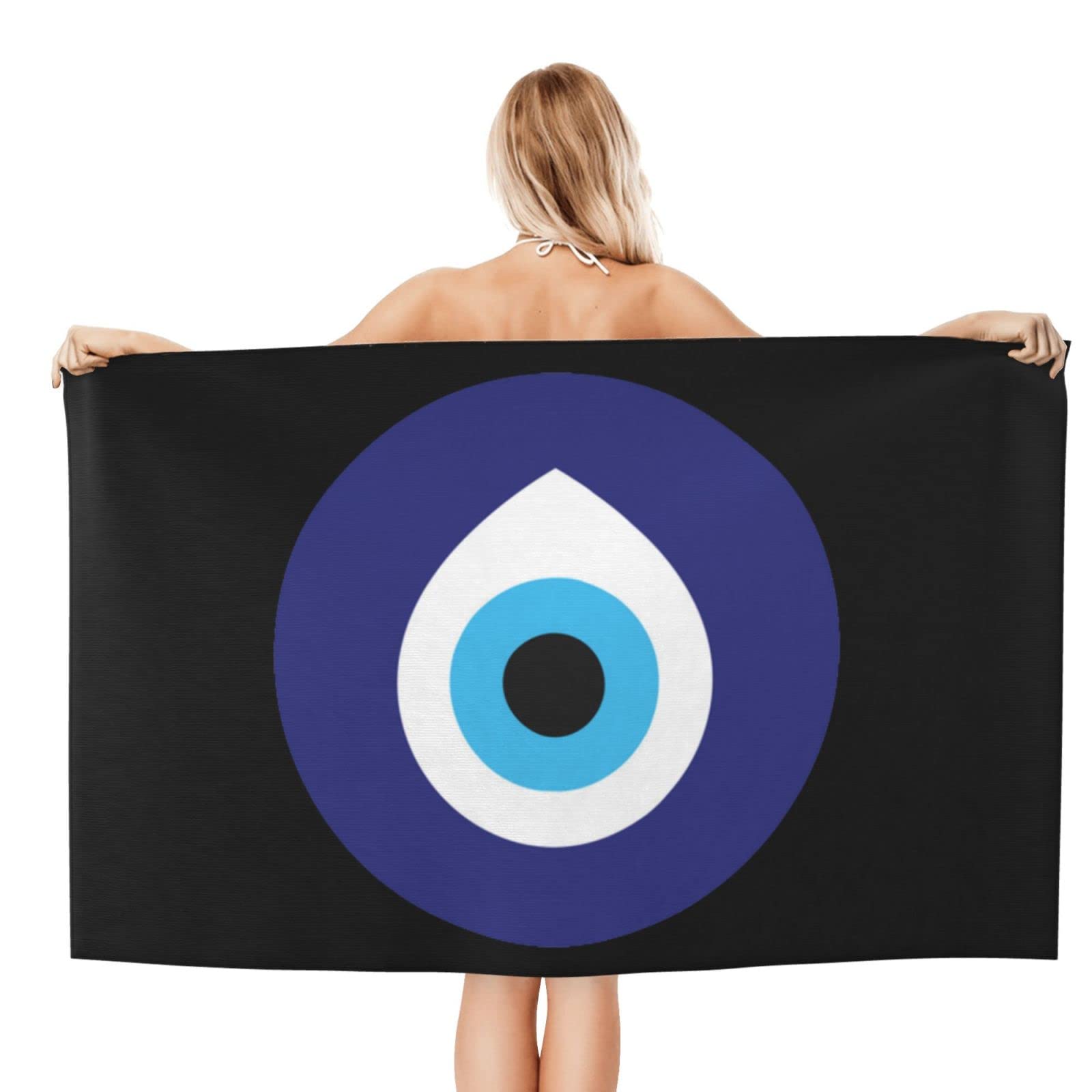 Zahika Turkish Evil Eye Beach Towel Absorbent Bathroom Towels Beach Towels Oversized Super ​32x52 Inch