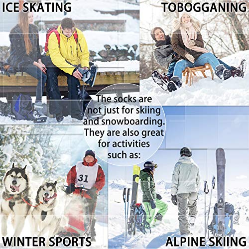 Ski Socks High Performance Thick Snow Skiing Socks- Thickening Warm Outdoor Wool Sports Stocking for Skiing Hiking Snowboard (L, Black 3pair)