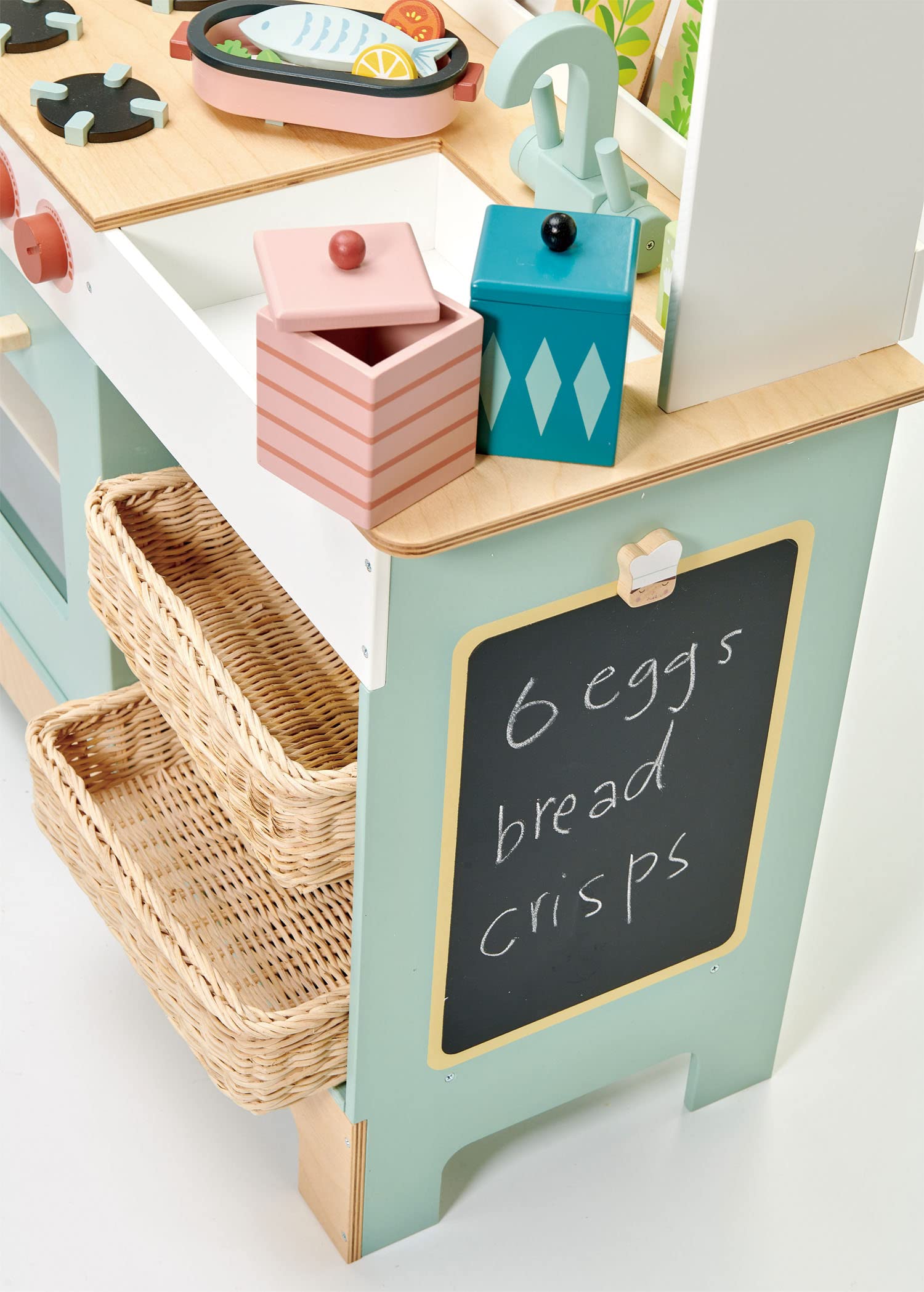 Tender Leaf Toys - Mini Chef Kitchen Range- Wooden Pretend Play Kitchen Set Develops Social, Creative and Imaginative Skills, Gender-Neutral - Age 3+