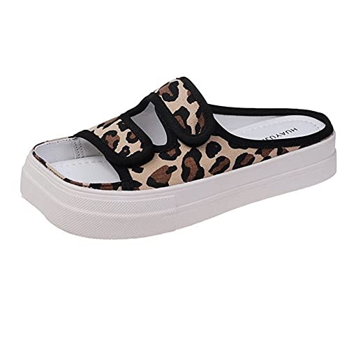 Womens Casual Slide Sandals Low Heeled Comfy Open Toe Slip on Anti Slip Hook and Loop Shoes for Outdoor