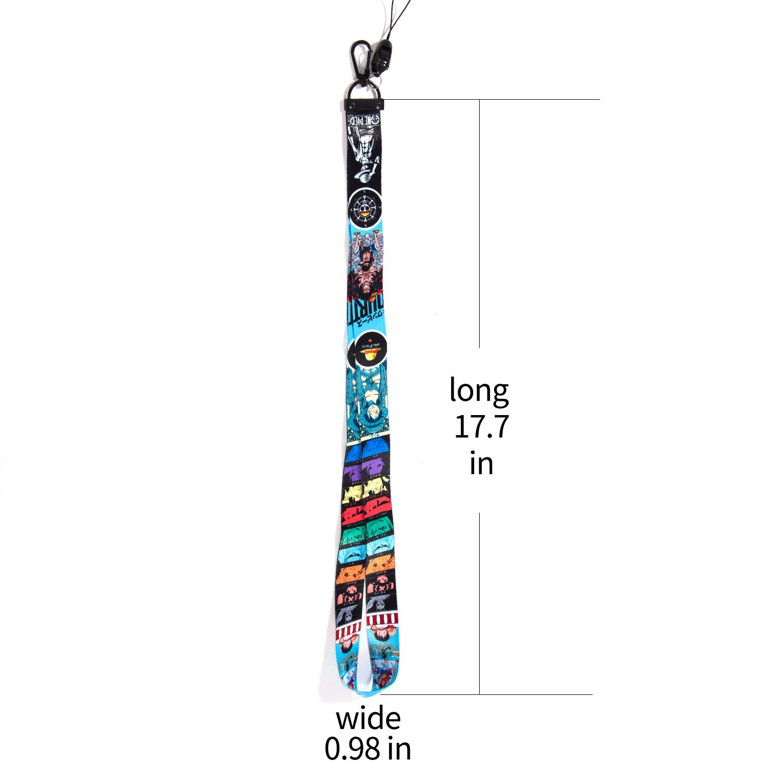 w chain ONE PIECE Anime Keychains,Keychain Lanyard,Anime Lanyard,ID Holder for Badge (one piece1Black Green)