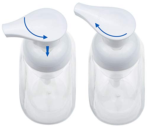 Yesland 12 Pack Clear Foaming Soap Dispenser with White Pump, 8.5 oz Pump Bottles, Plastic Press Bottles/Foam Liquid Hand Soap Containers for Kitchen and Bathroom