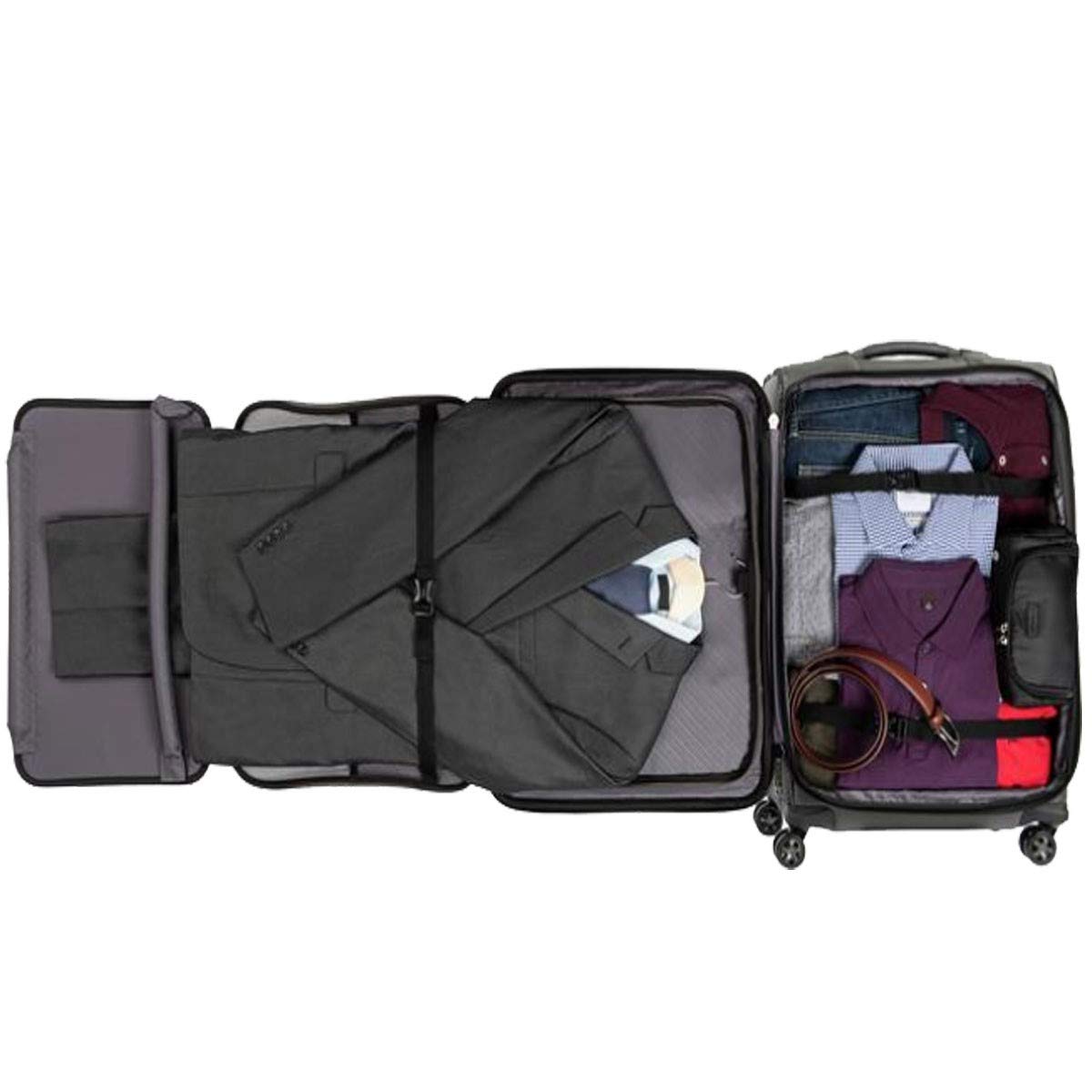 Travelpro Crew Versapack Softside Expandable 8 Spinner Wheel Carry on Luggage, USB Port, Men and Women, Titanium Grey, Carry on 21-Inch