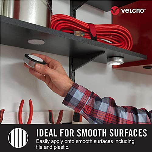 VELCRO Brand Heavy Duty Tape with Adhesive | 15 Ft x 2 In | Holds 10 lbs, Black | Industrial Strength Roll, Cut Strips to Length | Strong Hold for Indoor or Outdoor Use, 15ft x 2in