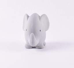 Tikiri Toys Rubber Elephant Rattle, Teether & Bath Toy, Organic Natural Rubber, Ages 6 Months & UP