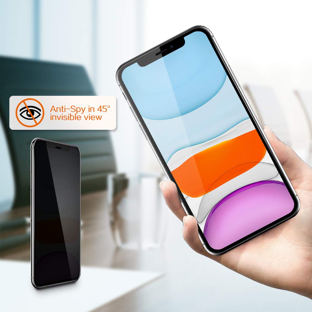 Tensea [2Pack] Privacy Screen Protector for iPhone 11 and iPhone XR 6.1 inch, Anti-Spy Tempered Glass Film, 3D Full Coverage iPhone XR/iPhone 11 Screen Protector 6.1 inch, 2 Pack