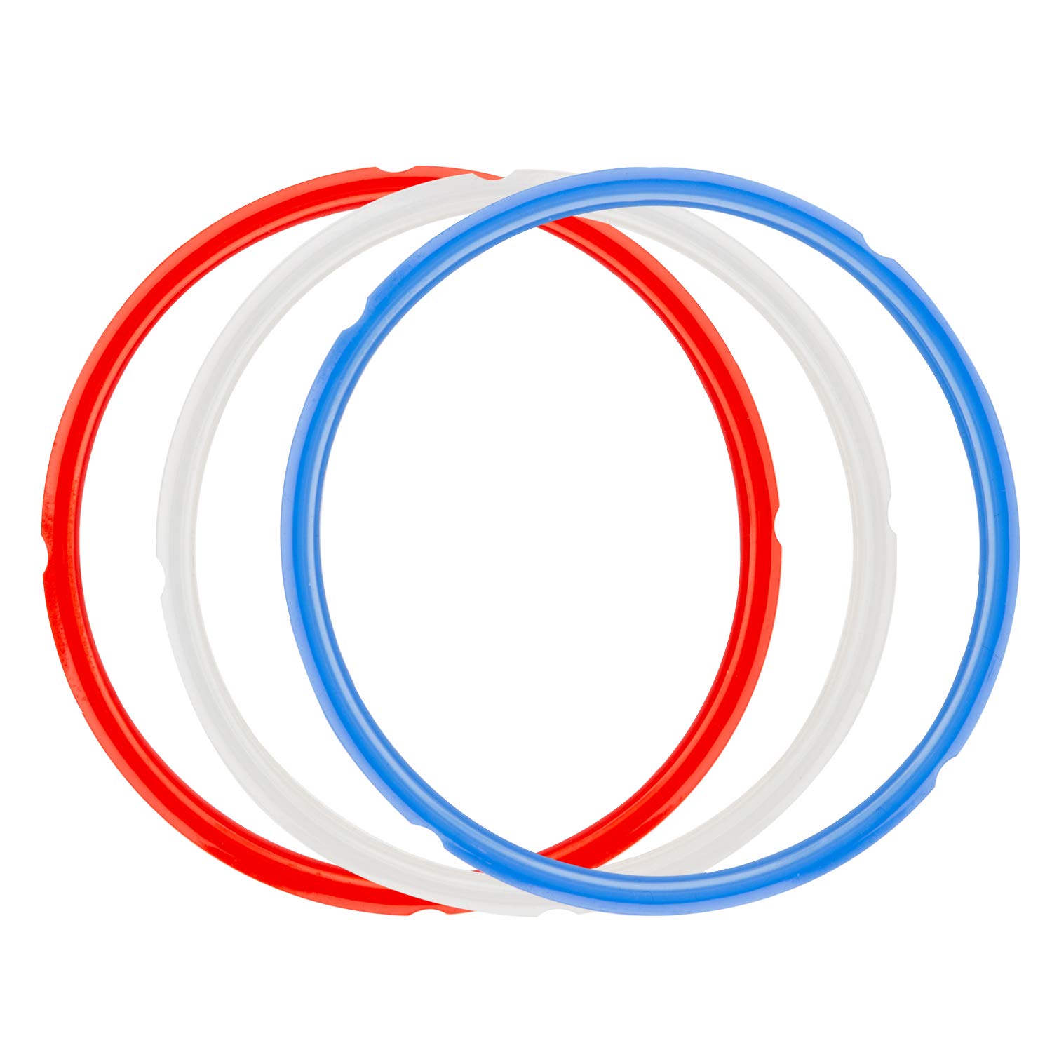 ZLR Silicone Sealing Rings Compatible for Instant Pot 6 Quart Pressure Cookers - 3 Pcs Replacement Silicone Gasket Seal Rings Fit IP-DUO60, DUO50, LUX60, LUX50, CSG60, and CSG50 - Red, Blue and Clear