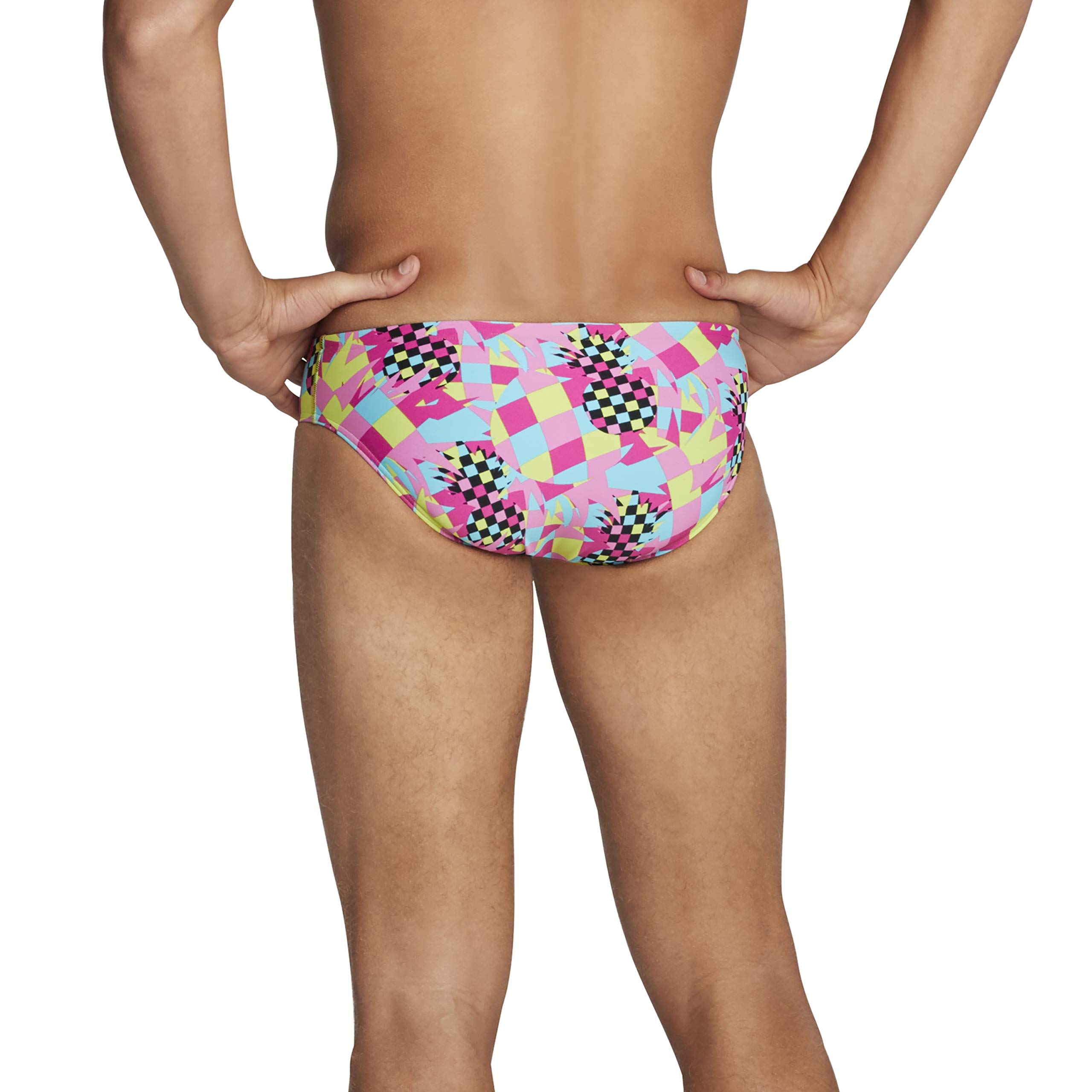 Speedo Men's Swimsuit Brief Endurance Lite Turnz Printed Pink/Turquoise, 28
