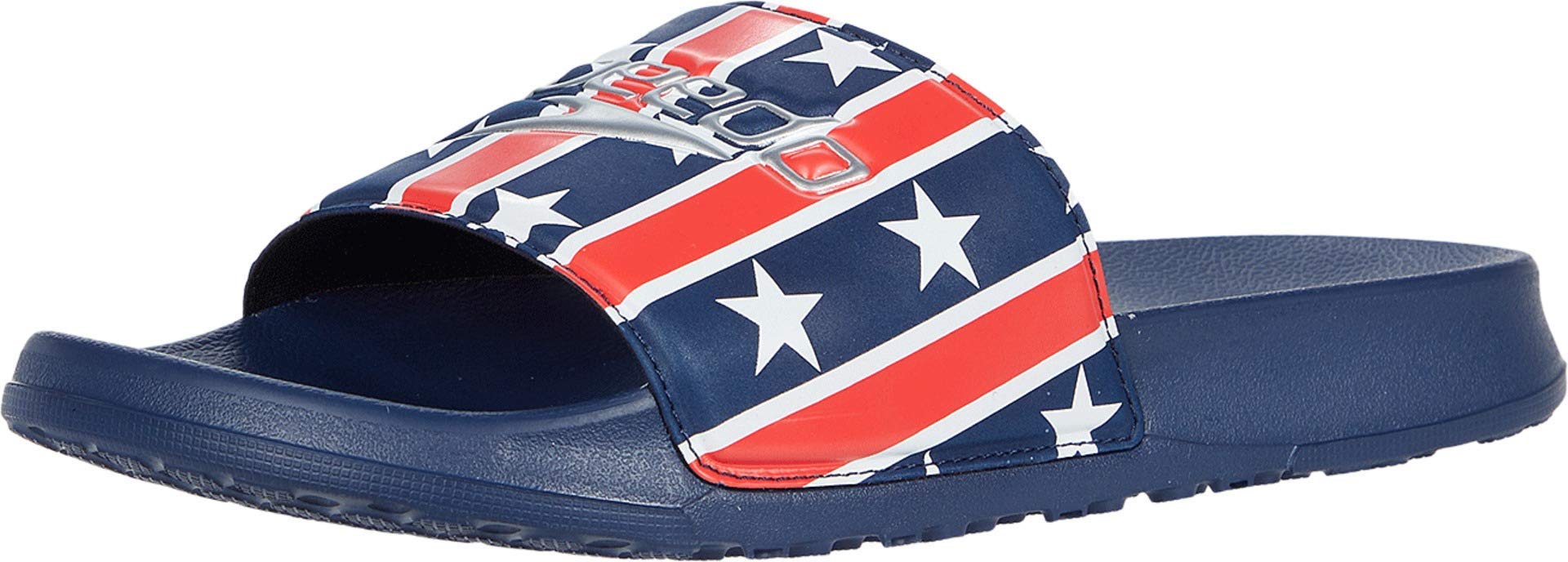 Speedo unisex adult Deck Slide Sandal, Navy/Red/White, 9 Women 7 Men US