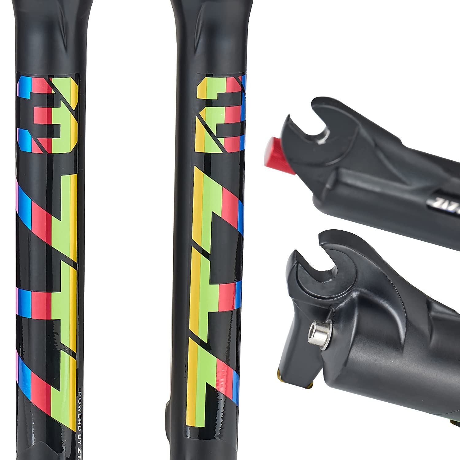 ZTZ MTB Fork Mountain Bicycle Suspension Forks, 26/27.5/29 inch MTB Bike Front Fork with Rebound Adjustment, 100mm Travel 28.6mm QR 9mm (27.5“)