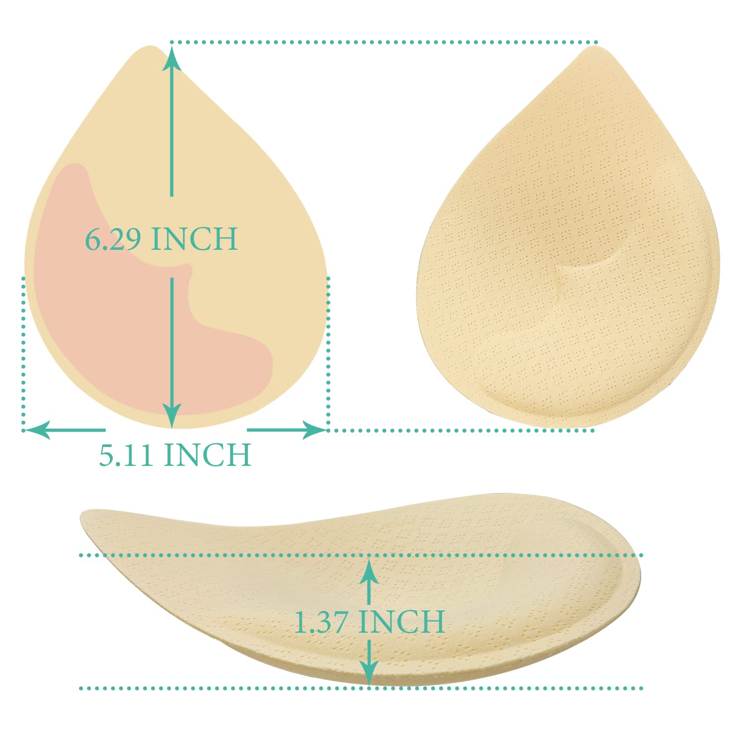 TopBine Bra Pads Inserts Women's Sports Cups Bra Replacement Insert for Bikini Swimsuit