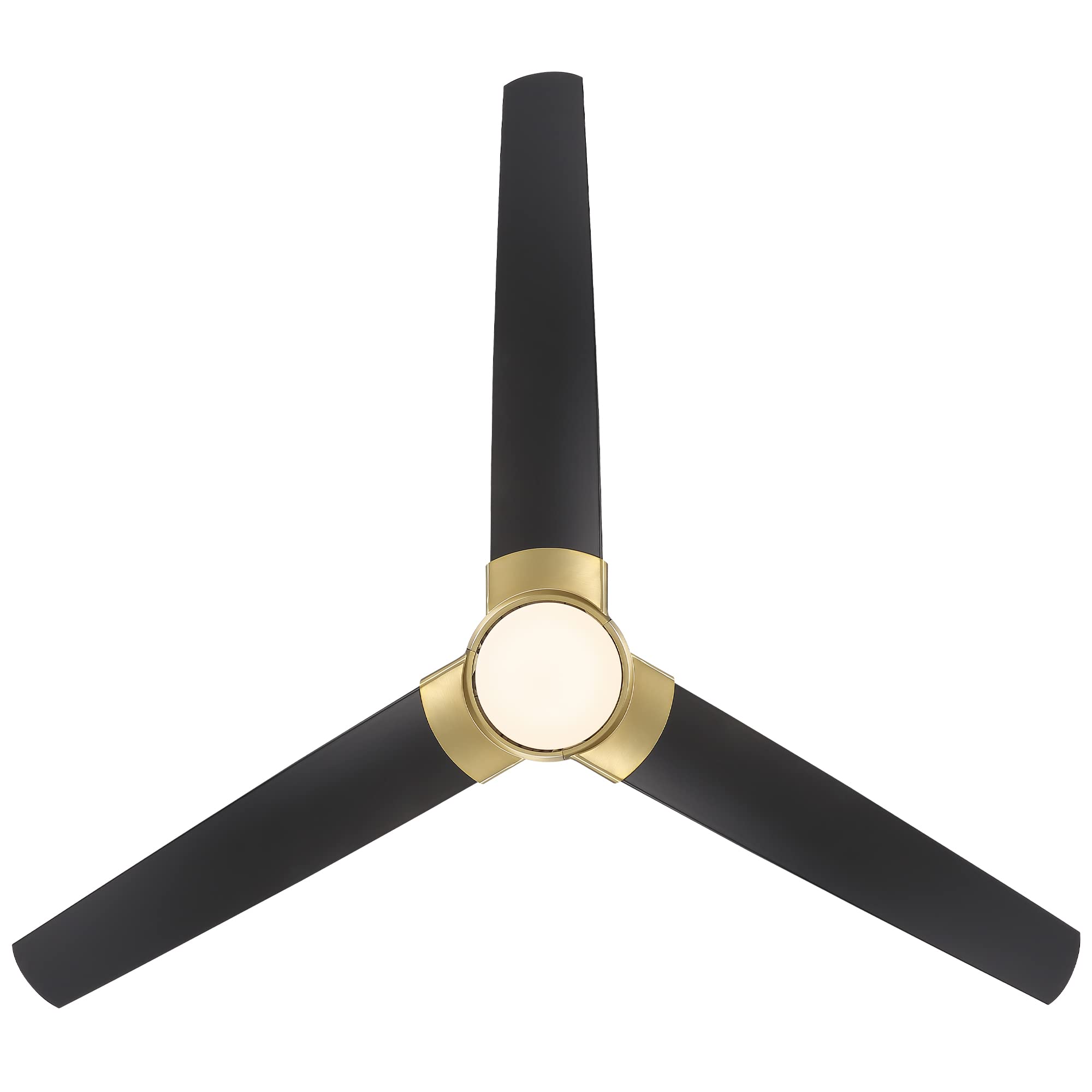 Zelda Indoor and Outdoor 3-Blade Smart Ceiling Fan 60in Soft Brass Matte Black with 3000K LED Light Kit and Remote Control works with Alexa and iOS or Android App