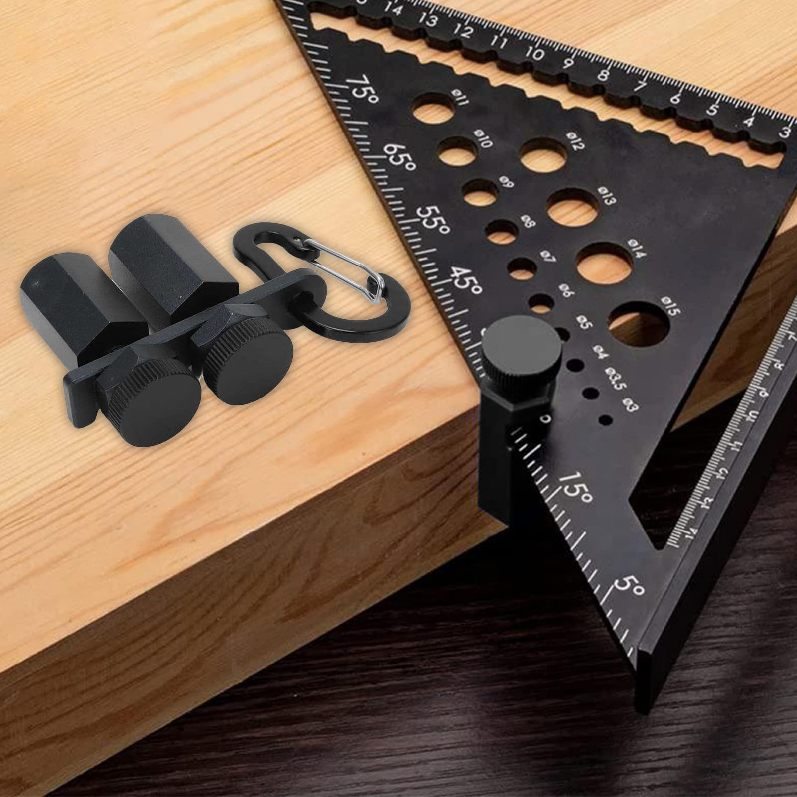 Tall Stair Gauges for Framing Square with Holder and Rafter Lengthen, Framing Square Stops Stair Gauge Knobs for Circular Saw Metal Stair Stringer Layout