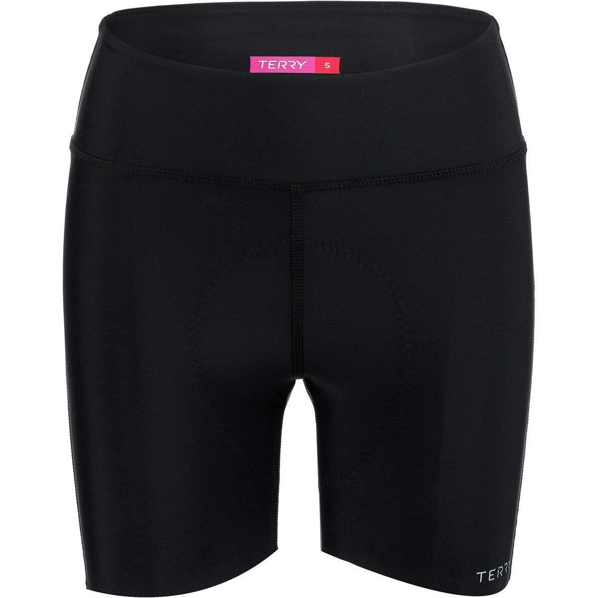 Terry Women's Chill 5 Inch Inseam Padded Compression Cycling Short - Seamless Leg Bands - Black, Medium