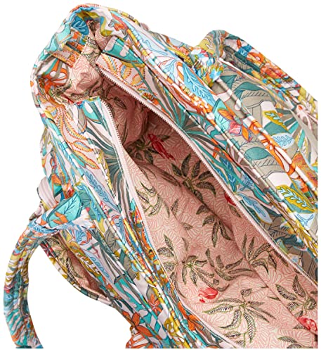Vera Bradley Women's Cotton Utility Tote Bag, Rain Forest Canopy - Recycled Cotton, One Size