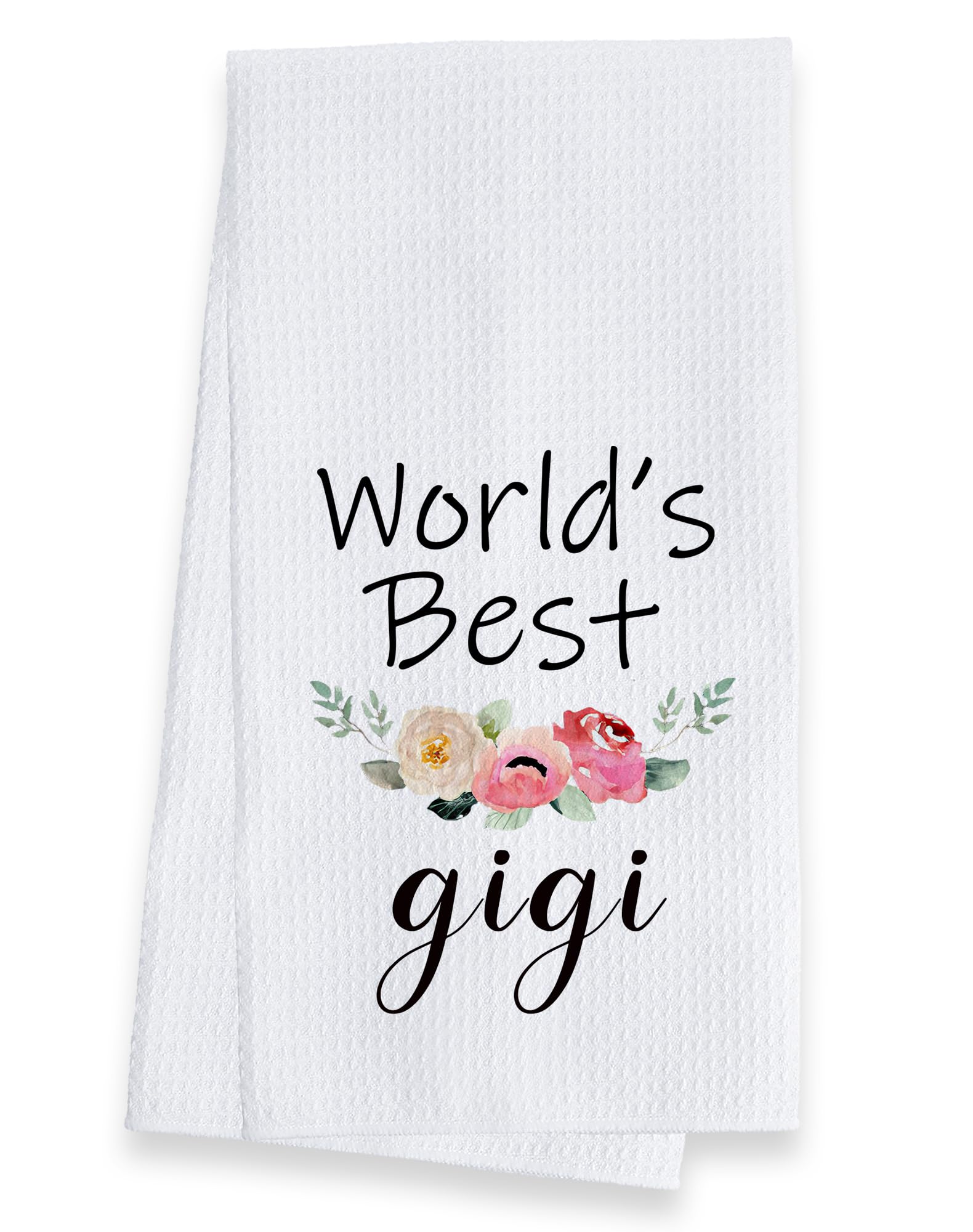 ZWZXR World's Best Gigi Kitchen Towels Dish Towels Dishcloth,Gigi Grandma Appreciation Decorative Absorbent Drying Cloth Hand Towels Tea Towels for Bathroom Kitchen,Grandma Gigi Birthday Gifts