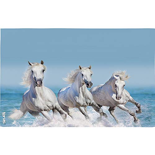 Tervis White Horses Insulated Tumbler with Wrap and Lid, 16 oz Tritan, Clear