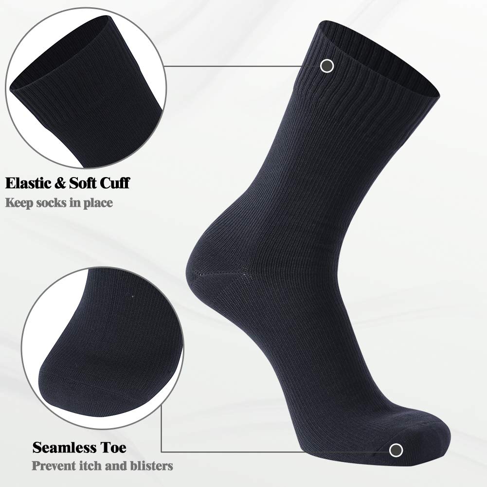 SuMade Waterproof Socks,Womens Mens Novelty Breathable Outdoor Recreation Performance Hiking Running Dry Fit Neoprene Crew Socks for Tall Boots 1 Pair (Black,Small)