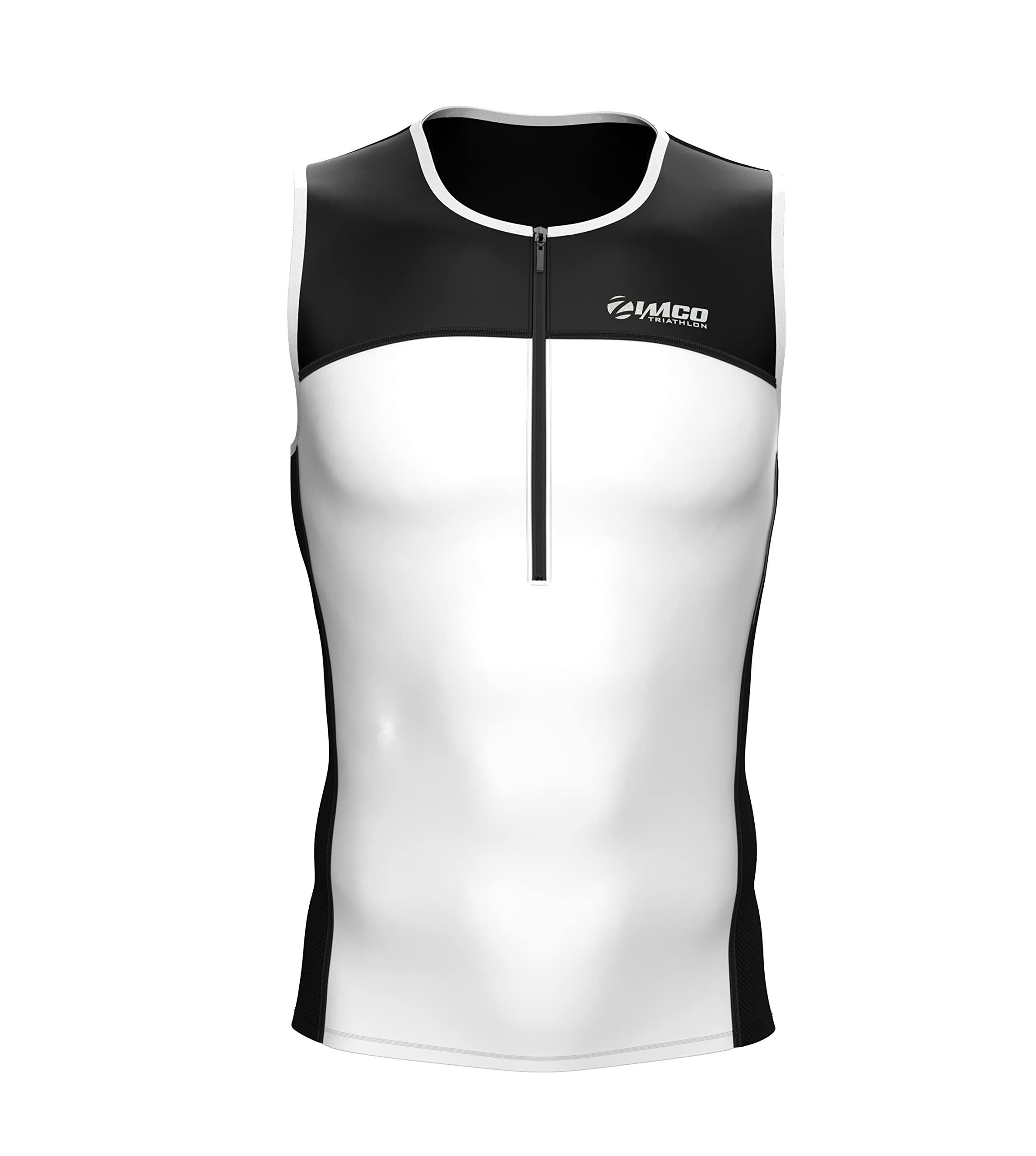 Zimco Men Classic Tri Tank Performance Triathlon Top Tri Singlet Men Swim Bike Run (White, S)