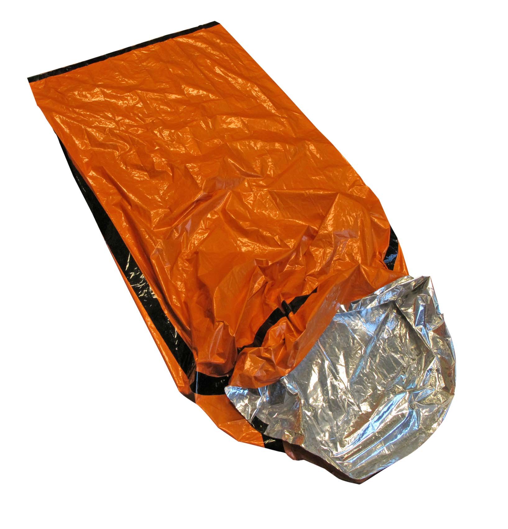 SE Heavy Duty Emergency Aluminized PE Sleeping Bag, 84" x 36", Orange - Ideal for Camping, Hiking, and Survival Kits - EB122OR
