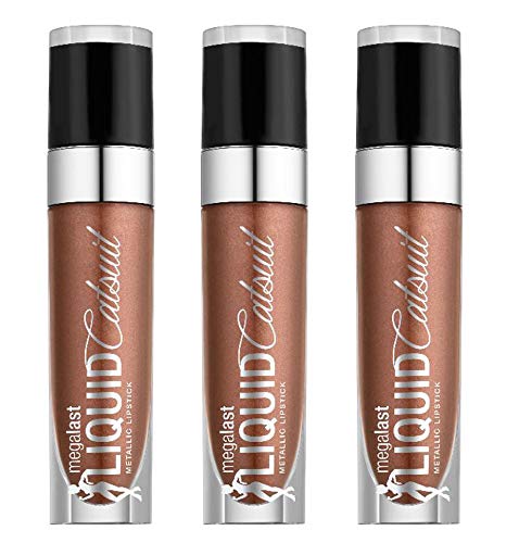 Wet N Wild MegaLast Liquid Catsuit Metallic Lipstick, 0.2 oz (3 Packs, Honeyglaze)