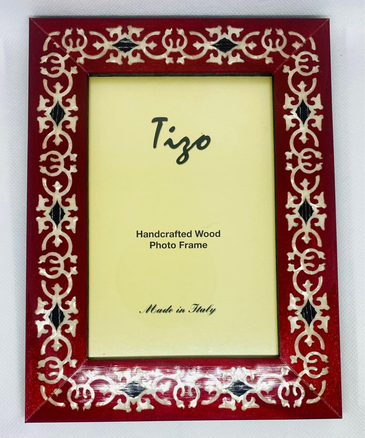Tizo 4" X 6" Red Marakesh Wooden Frame, Made in Italy…