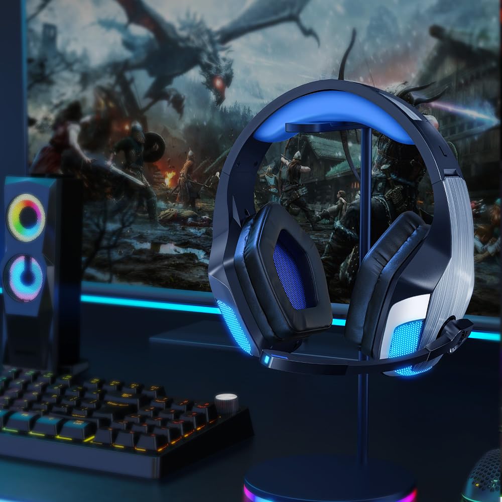 WolfLawS Gaming Headset for Xbox Series X/S, Xbox One, PS5, PS4, PC, Switch, Over Ear Headphones with Noise Isolating Mic, Bass Surround Sound, Memory Foam Ear Pads
