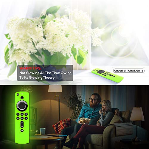WEVOVE (2 pcs) Fire Stick Remote Cover Glow, Fire TV Stick Remote Cover Case, Shockproof Anti Slip Silicone Remote Case, Compatible with Fire TV Stick 4K Alexa Voice Remote Control