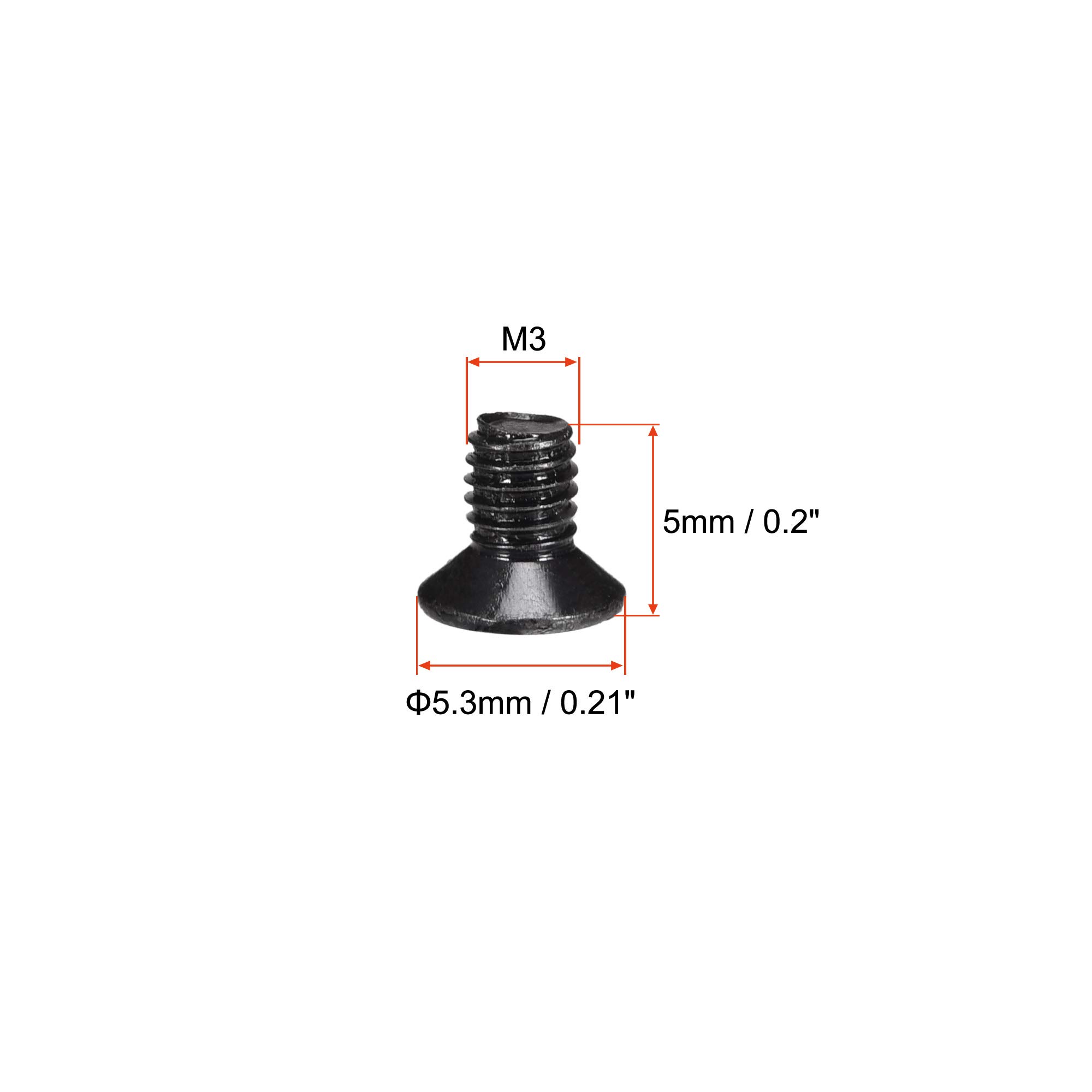 uxcell M3 x 5mm Phillips Screw Fastener Black for Laptop PC TV Fan Switch 500pcs