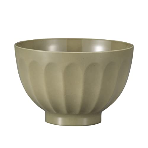 宮本産業 Miyamoto Sangyo 139310 KUSUMI Flower Carving Soup Bowl, Rikyu White Tea (Rikyu Shiracha), Size: Approx. φ0.4 inches (10.8 cm), H7