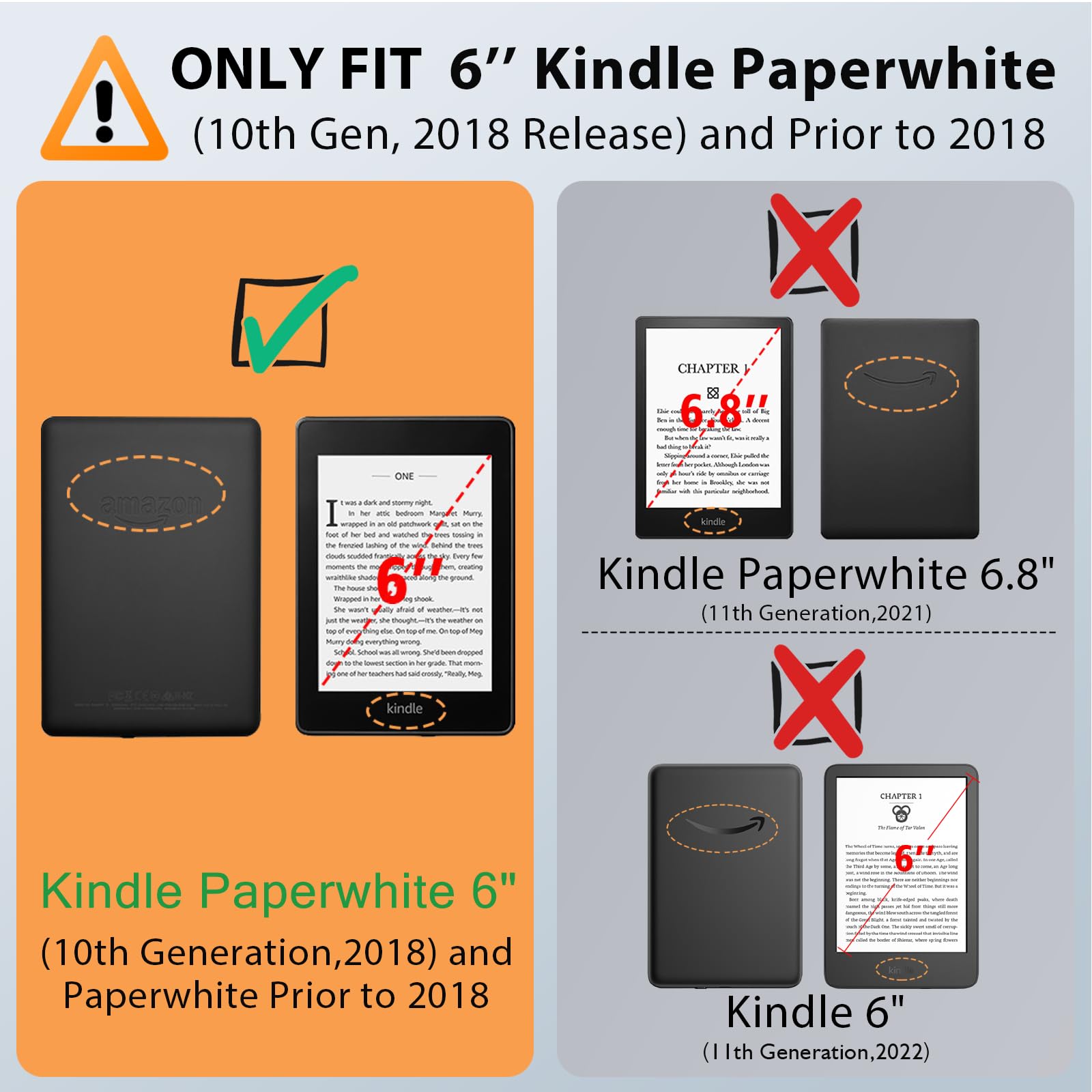 VORI Stand Case for 6" Kindle Paperwhite (Fits 10th Generation 2018 / All Paperwhite Generations Prior to 2018) PU Leather Case Smart Cover with Auto-wake/sleep and Hand Strap, Nebula Galaxy