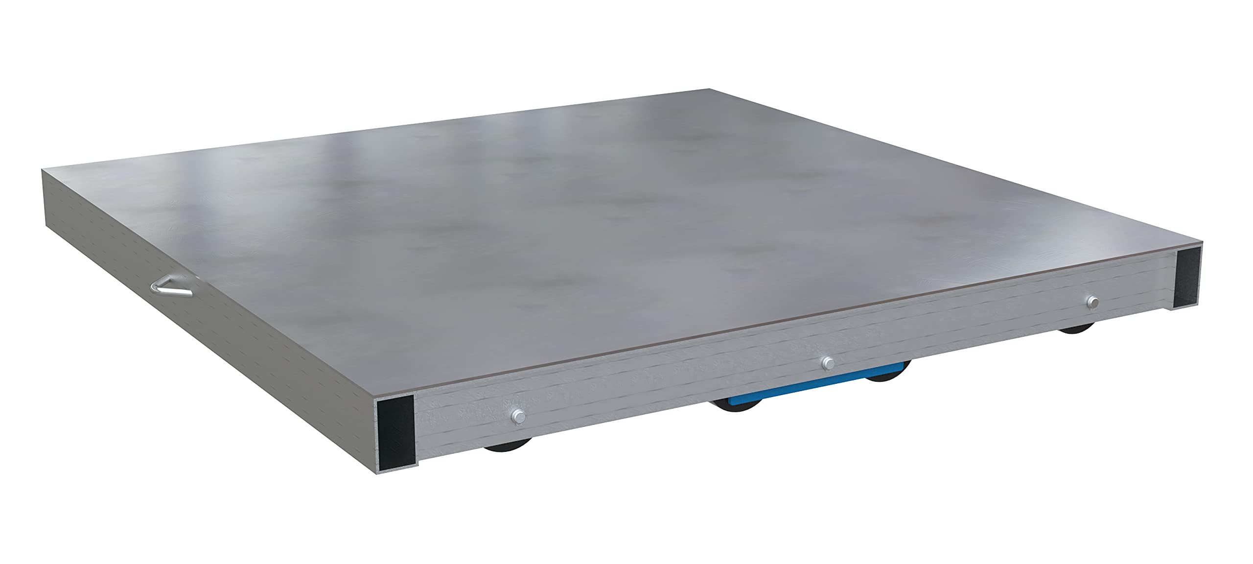 Vestil DOL-ST-3636-8T Aluminum Pallet Dolly with Solid Top Tilt 36 in. x 36 in. 6000 Lb. Capacity Silver