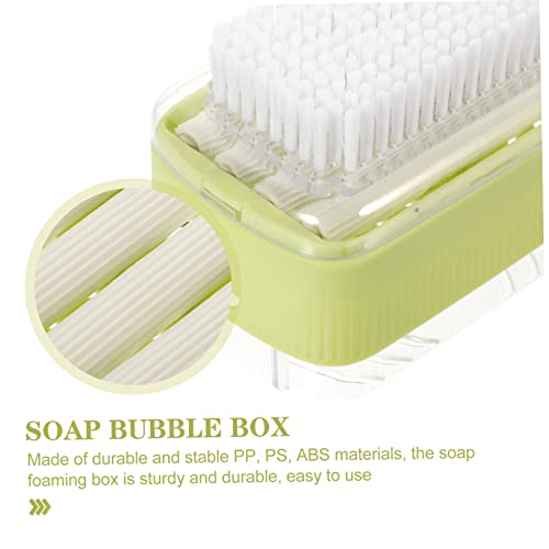 USHOBE Box Soap Brush Holder Multi-Functional Foaming Soap Dish Foaming Soap Dispenser Bar Soap Holder Scrubber Tray Foam Soap Soapdish Soap Drainer Travel Household Shelf