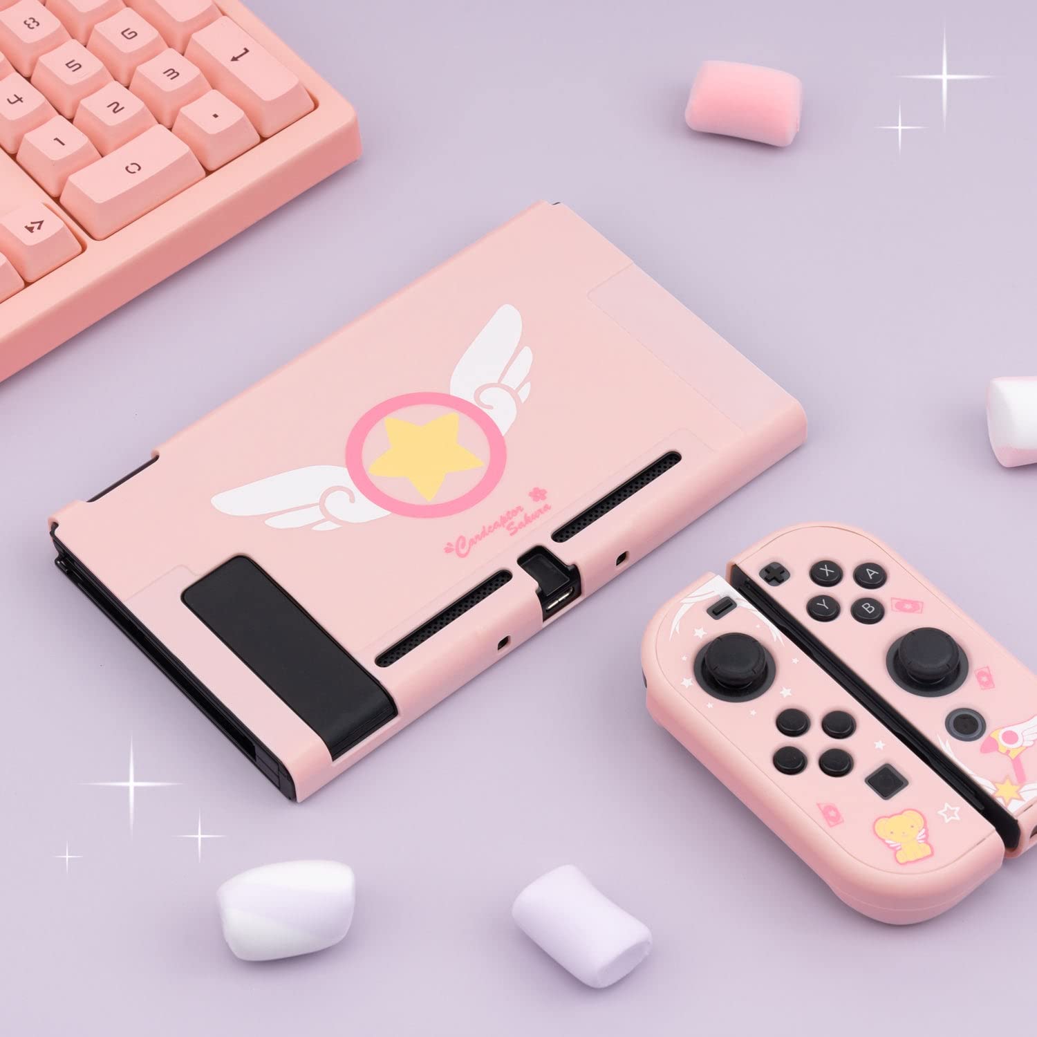 YOCORE Protective Case Compatible with Nintendo Switch, Soft Touch Replacement Shell with Shock-Absorption and Anti-Scratch -Cardcaptor Sakura