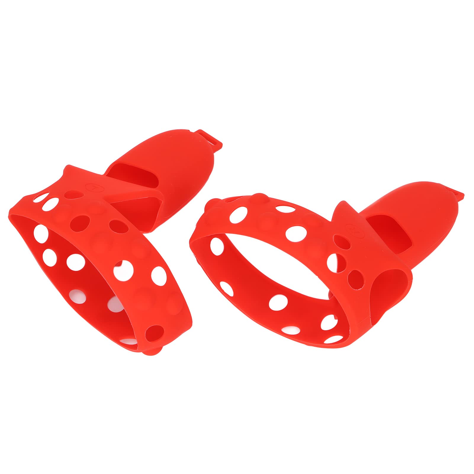 Zyyini VR Controller Grip Cover, Silicone VR Controller Handle Silicone Protective Cover with Adjustable Knuckle Strap,for Oculus Quest 2 Handle Controller(red)