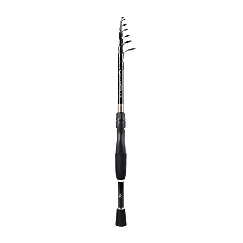 ZYZMH Telescopic Fishing Rods 1.8M 2.1M 2.4M Bass Hard Bait Casting Mini Portable Spinning Rod Fishing Tackle Tools (Size : 2.1m)