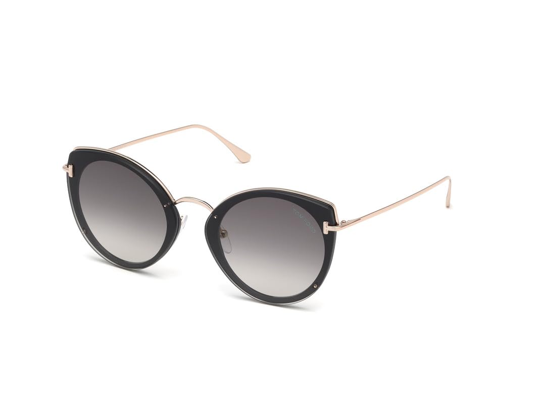 Tom Ford JESS FT 0683 01B Black & Gold Gradient Grey Sunglasses Size 63