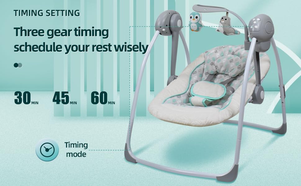 Vannetgo Comfort Portable Swing,Comfort Baby Rocking Chair with Soothing Music,Foldable,Bionic Design, Baby Rests Peacefully (WTY25122)