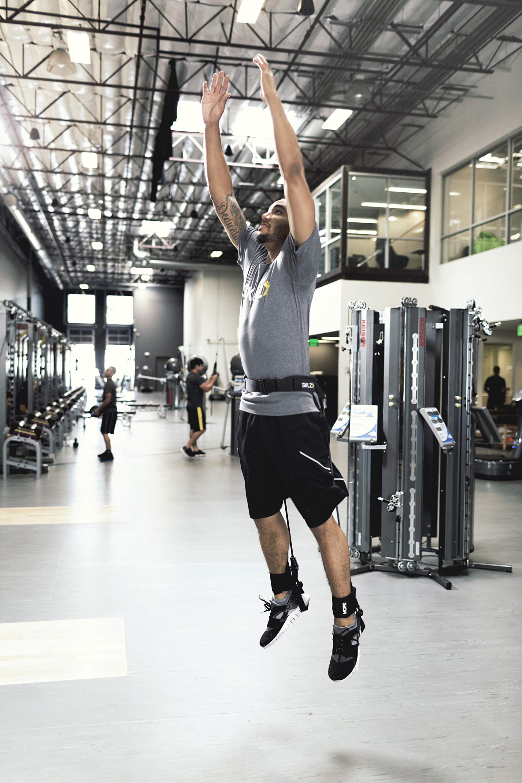 SKLZ HOPZ Straps Vertical Jump Trainer with Belt, Cuffs, and Resistance Bands Yellow