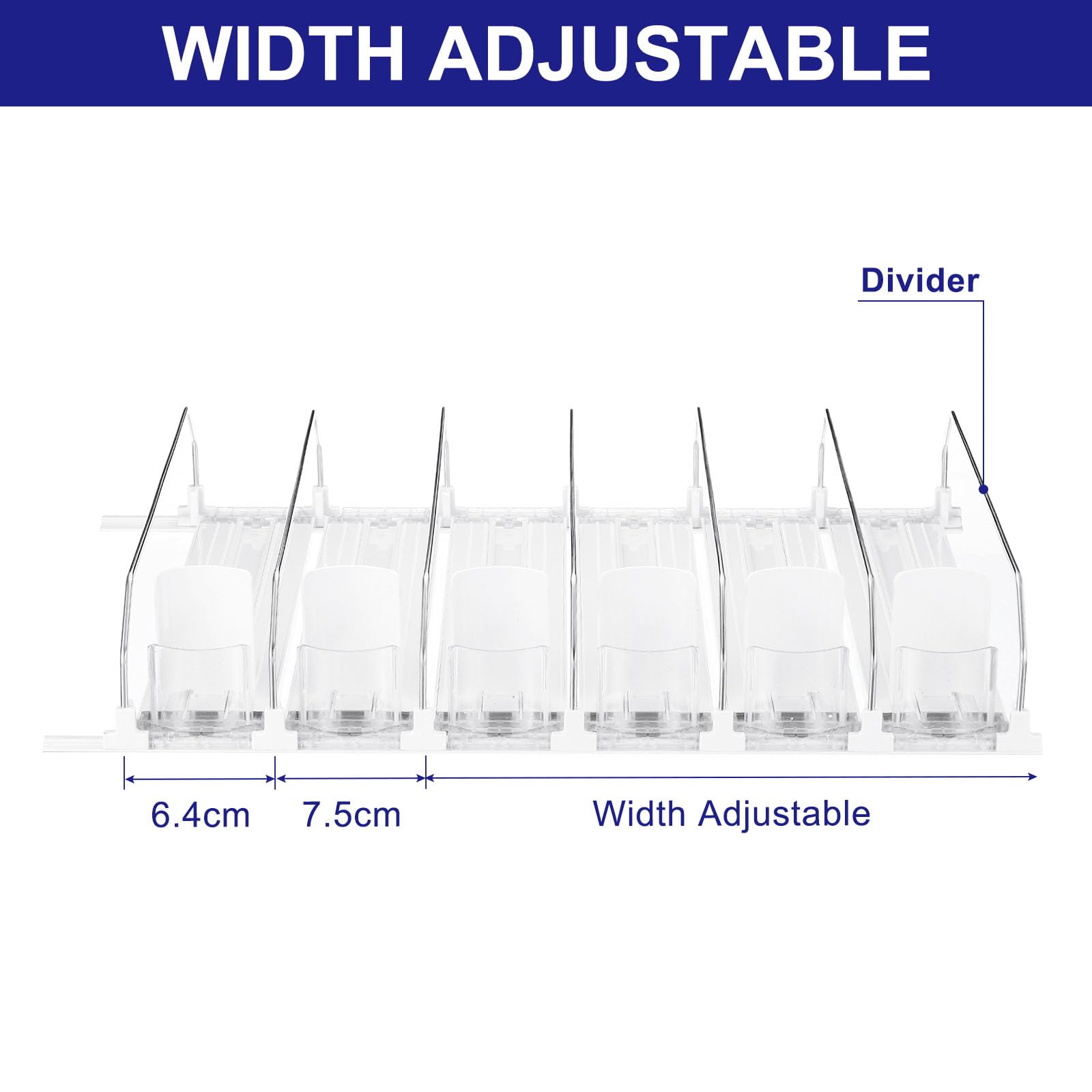 uxcell 6pcs Soda Can Organizer for Refrigerator, Self-Pushing Drink Organizer for Fridge, Width Adjustable Drink Dispenser Beverage Pusher For Pantry Vending Machine, White
