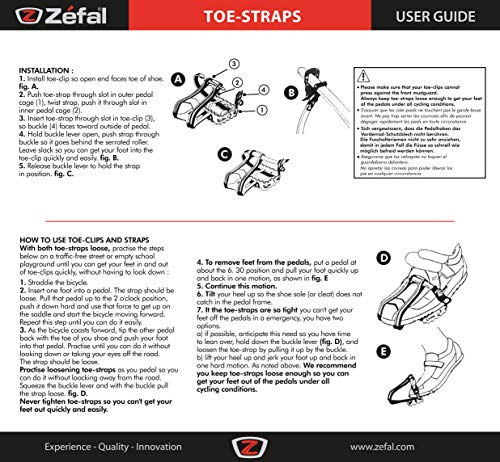 Zefal "Cristophe Mountain Bicycle Half Toe Clips, S/M , Black